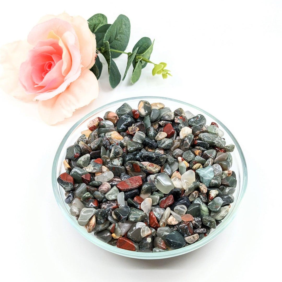 African Bloodstone Gravel Mini Chips 28g Parcel (.30 - .85") #LV3088 - Etsy