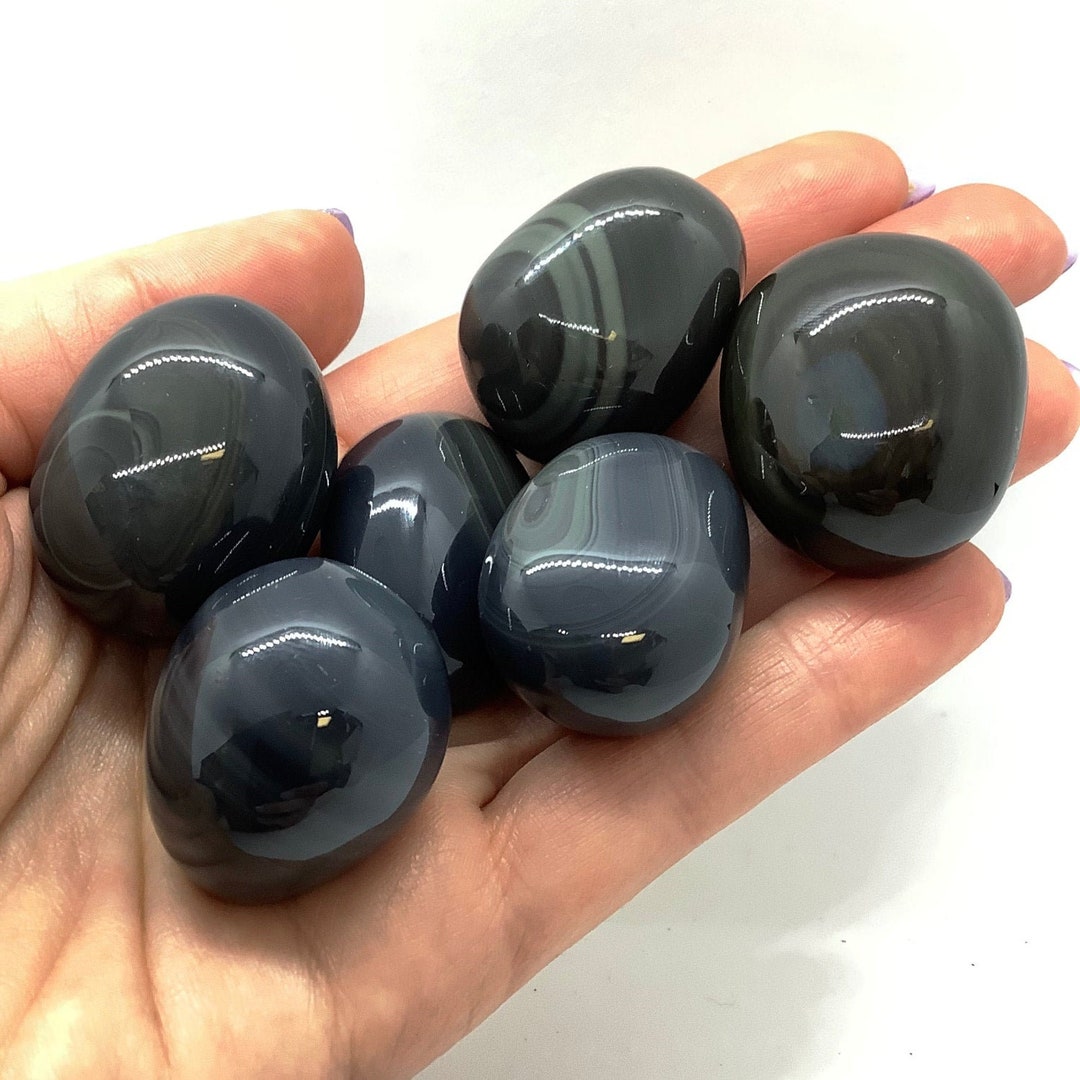 BANDED Obsidian Tumbled Stone PO33D - Etsy
