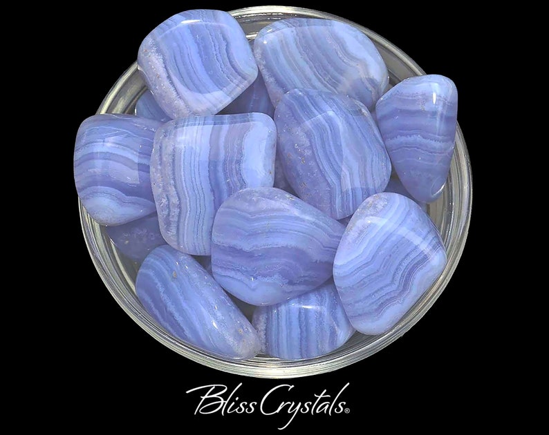 1 Blue Lace Agate Tumbled Stone 3 Sizes L XL Jumbo for - Etsy