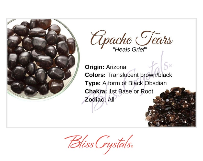 APACHE TEARS Crystal Information Card Double Sided HC66 - Etsy