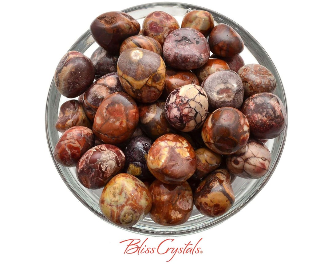 2 Bird's Eye Rhyolite Jasper Tumbled Stone Crystal for Jewelry & Crafts ...