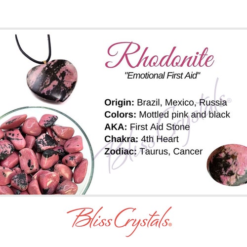 ROSE QUARTZ Crystal Information Card Double Sided HC38 - Etsy