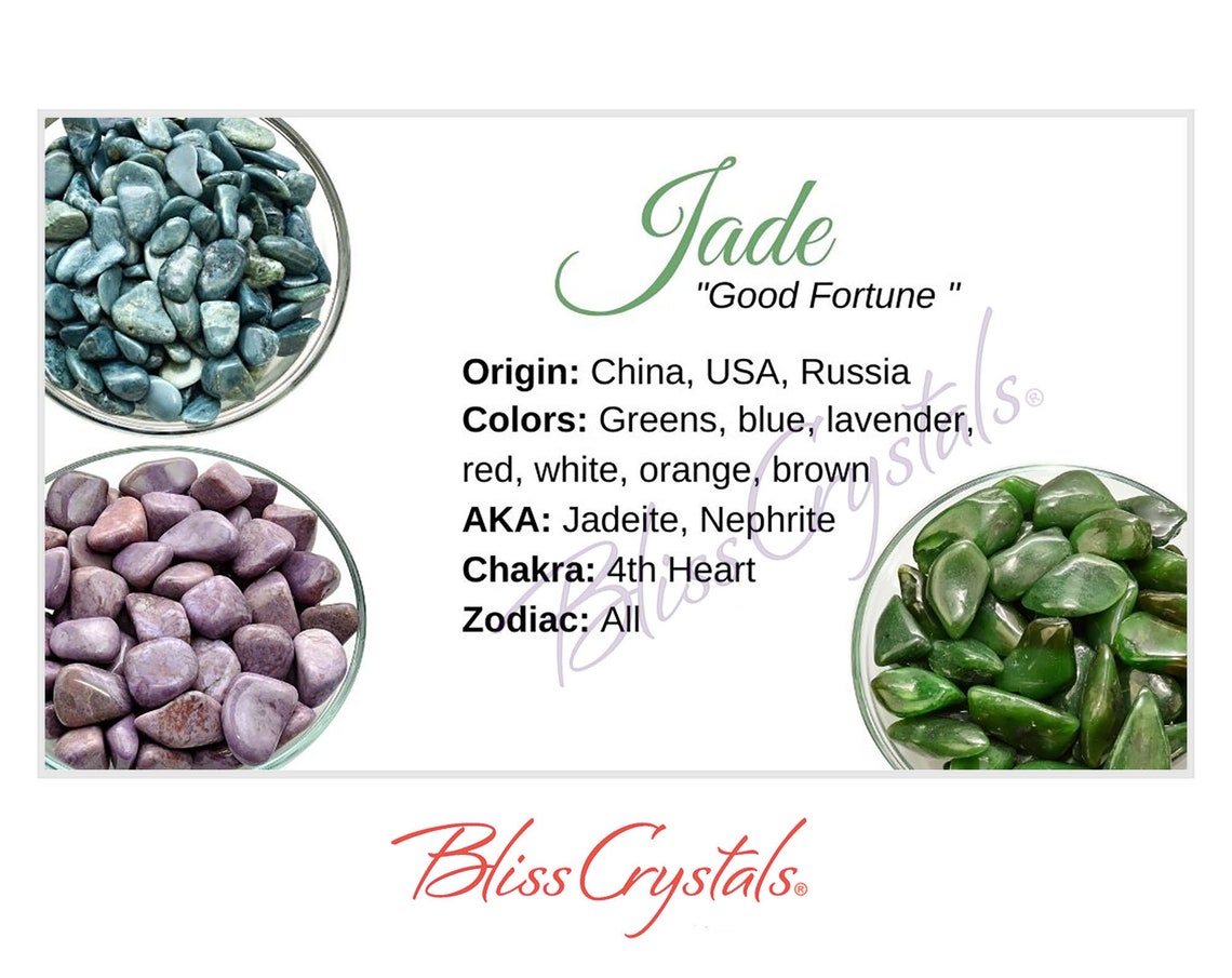 JADE Crystal Information Card Double Sided HC68 - Etsy