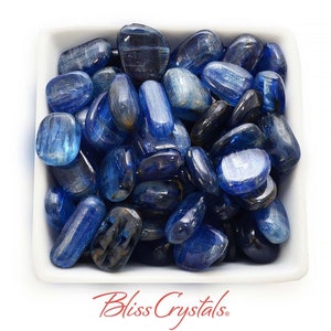 Parcel of 3 BLUE KYANITE XS Gemmy Polished Tumbled Stone Specimen ...