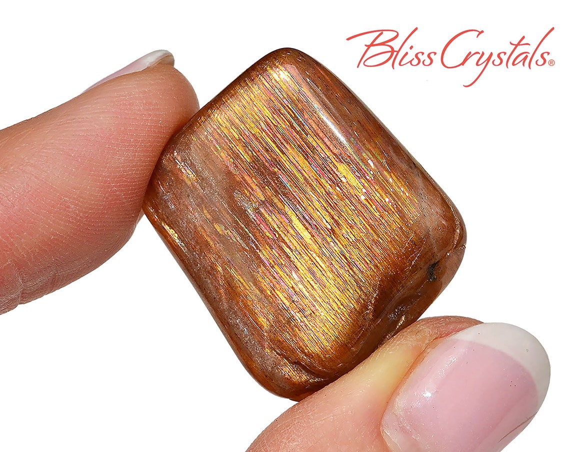 1 Golden FELDSPAR Tumbled Stone Crystal Chatoyant Healing | Etsy