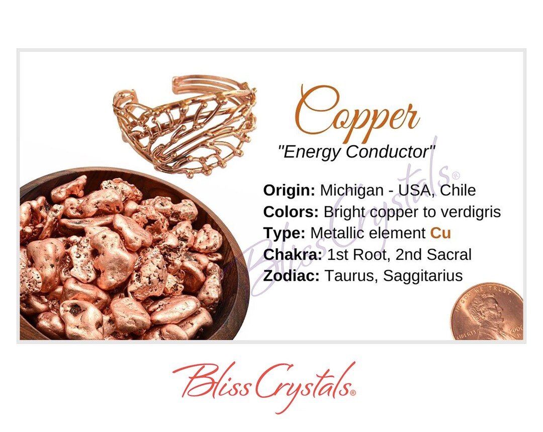 COPPER Crystal Information Card Double Sided HC89 - Etsy