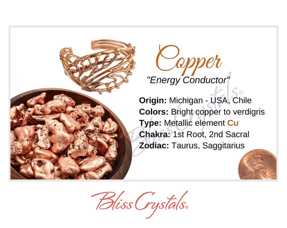 COPPER Crystal Information Card Double Sided HC89 - Etsy