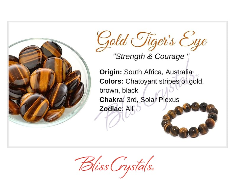 GOLD TIGERS EYE Crystal Information Card Double Sided HC26 - Etsy