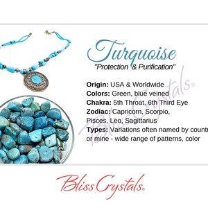TURQUOISE Crystal Information Card Double Sided HC85 - Etsy