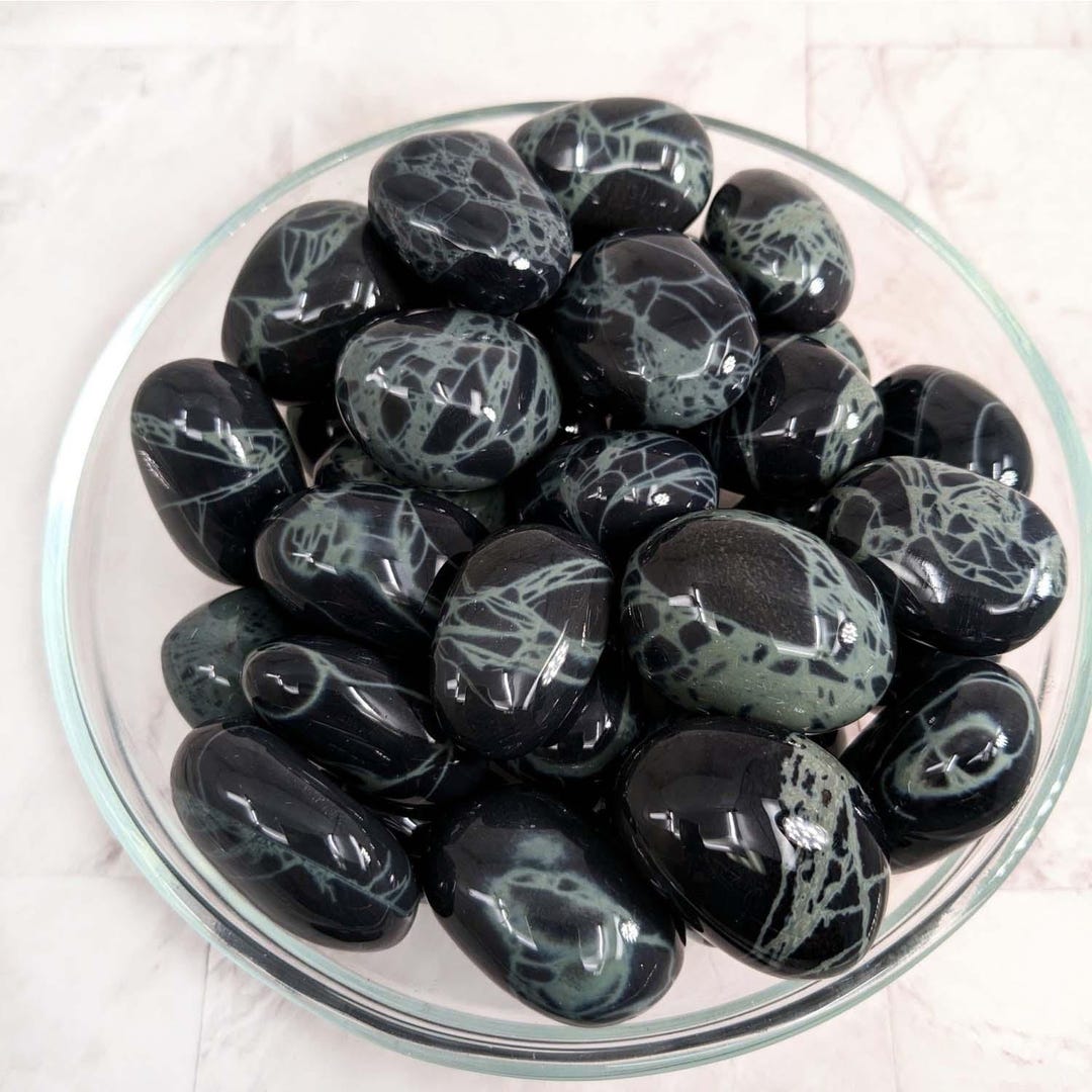 Spider Web Obsidian Tumble Stone (1.2") #LV2269 - Etsy