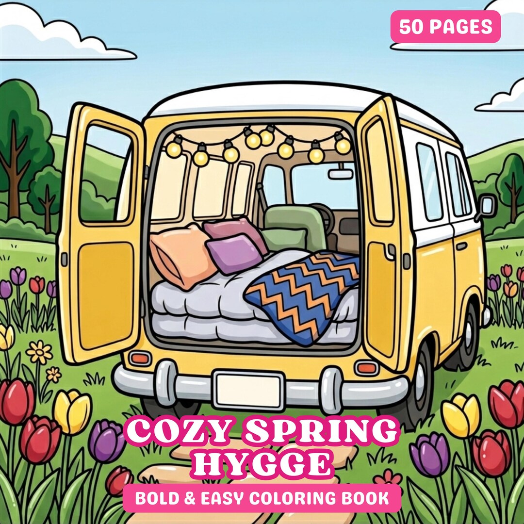 Cozy Spring Coloring Book for Adults | Cottagecore Coloring Book ...
