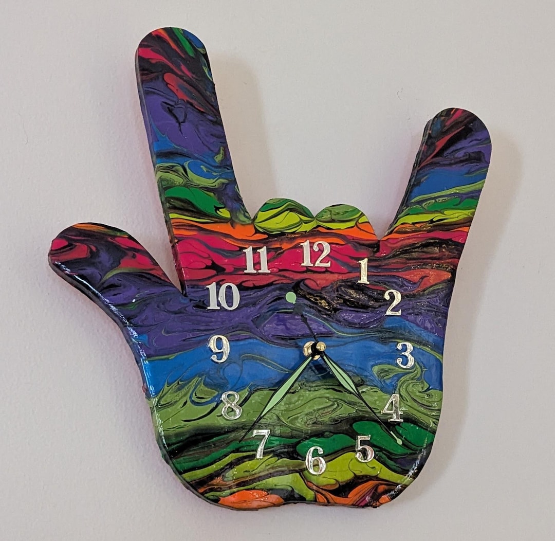 ILY | Acrylic Clock | ASL | Sign Language | Acrylic Art - Etsy