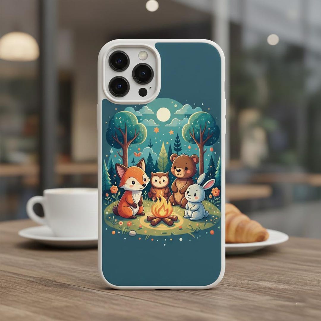 Cute Animal Phone Case, Woodland Animals Phone Case, Cartoon Forest ...