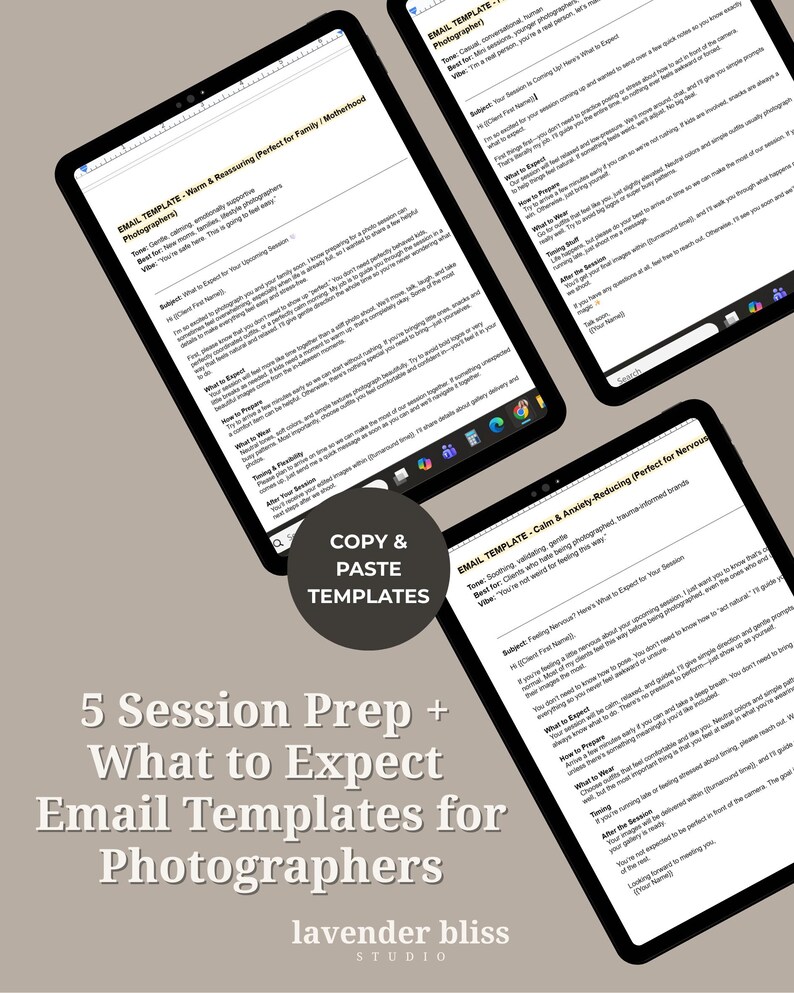 Photography Session Prep Email Template + What to Expect Guide for ...