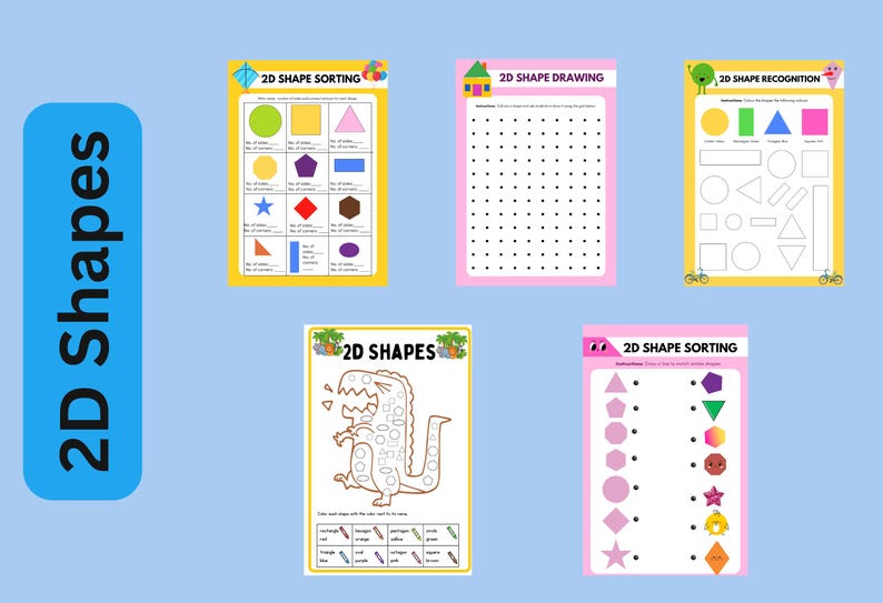 Interactive 2D Shapes Worksheets for Kindergarten – Printable Learning ...