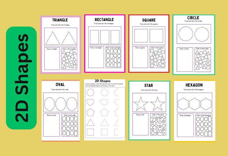 Interactive 2D Shapes Worksheets for Kindergarten – Printable Learning ...