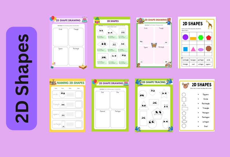 Interactive 2D Shapes Worksheets for Kindergarten – Printable Learning ...