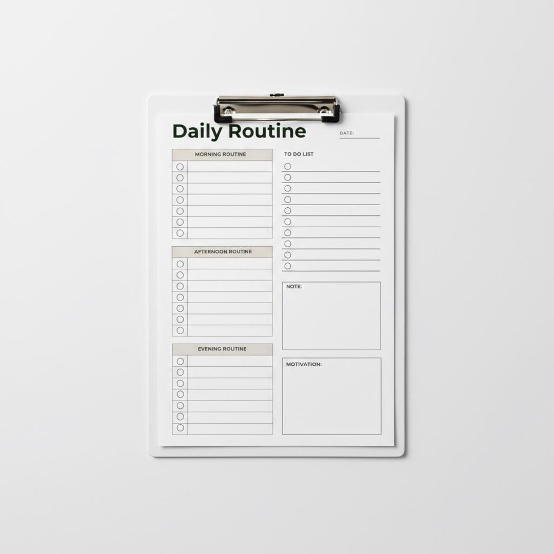 Daily Routine Checklist Printable | Morning, Afternoon, Evening Planner ...