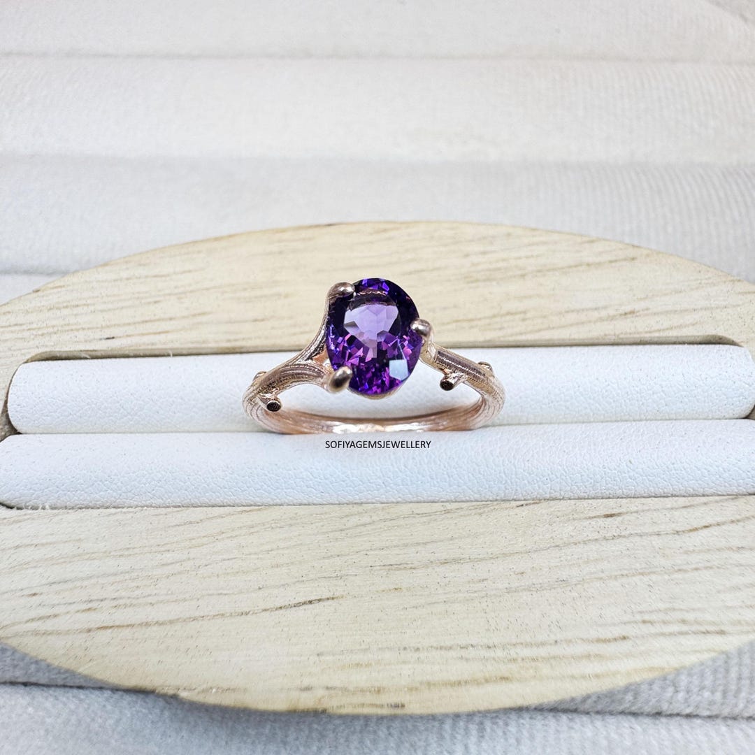 Amethyst Ring, Promise Ring, Solitaire Ring, Natural Amethyst ...