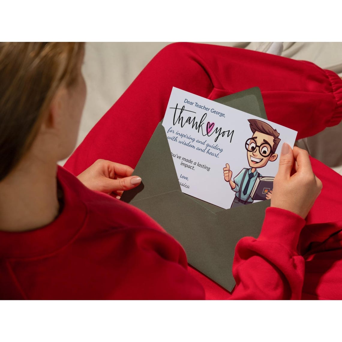 Editable Teacher Thank You Card, Canva Template, Appreciation Day ...