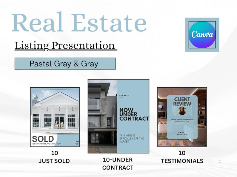 Real Estate Canva Templates | Just Sold, Under Contract & Client ...
