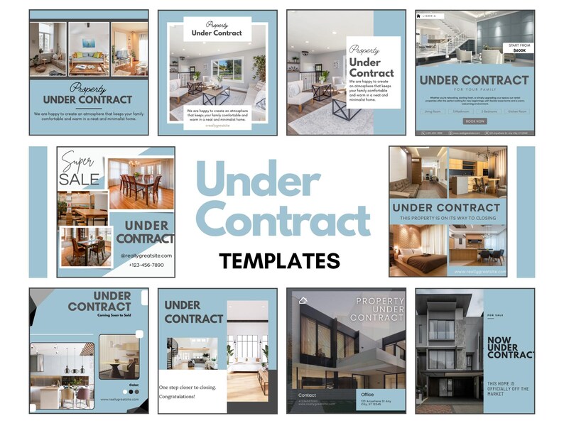 Real Estate Canva Templates | Just Sold, Under Contract & Client ...