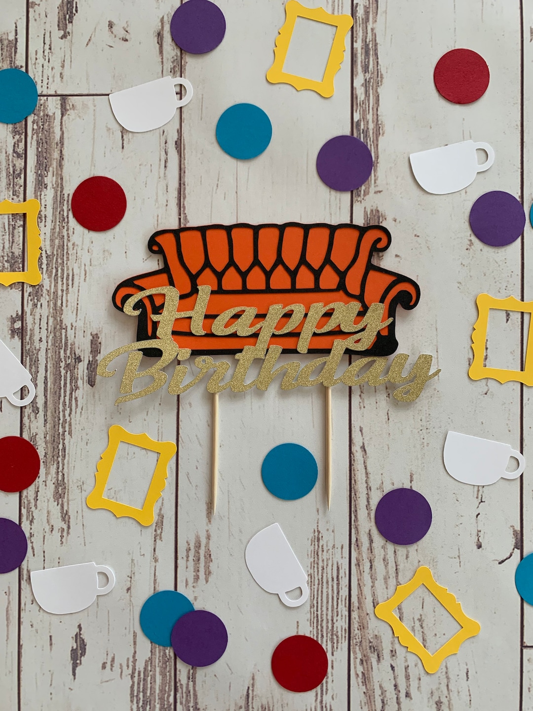Friends Cake Topper - Central Perk Coffee Cups - Friends Theme ...