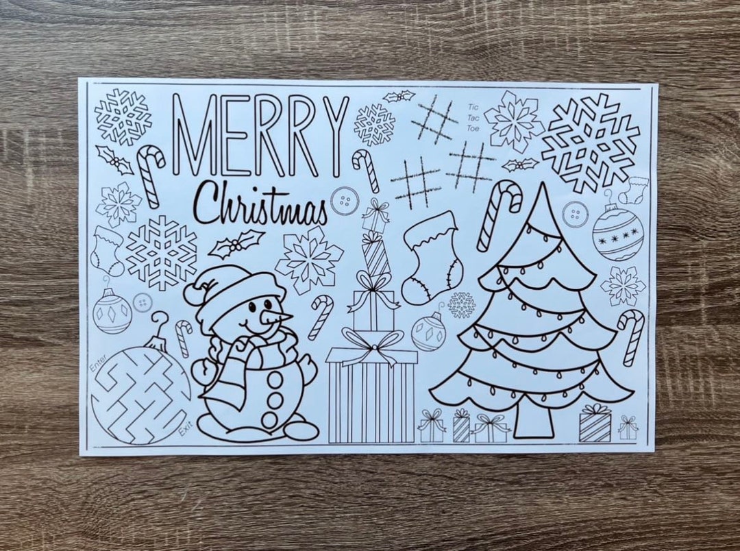 Christmas Placemats - Kids Christmas Activity - Table Decor - Colorable ...