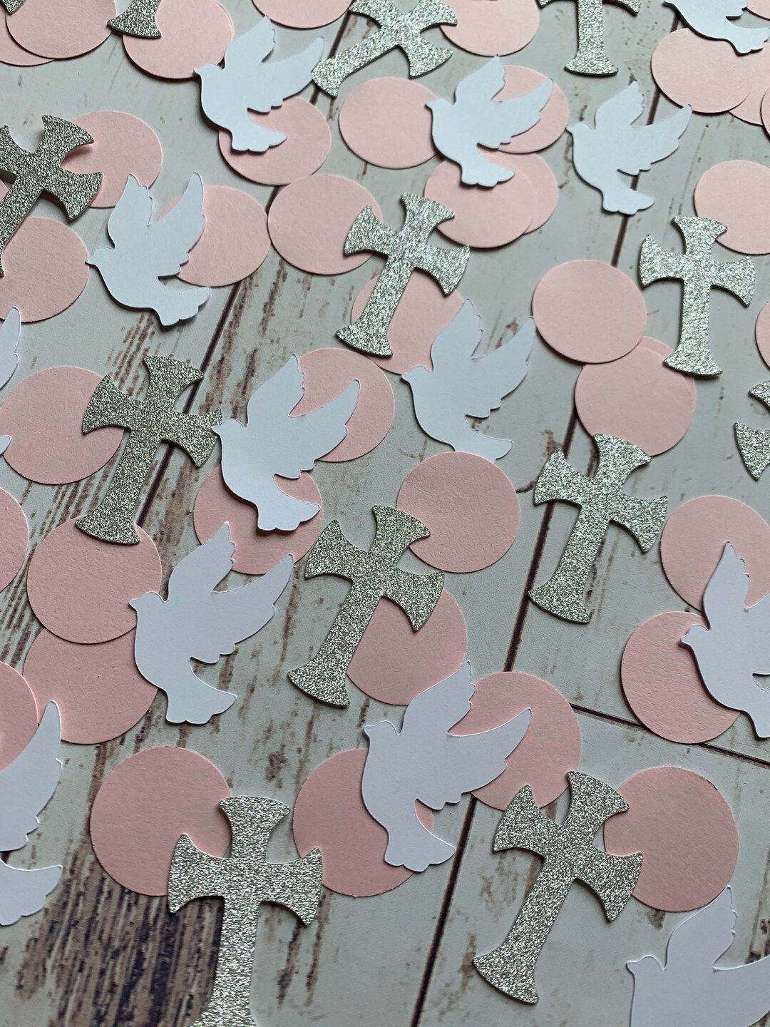 Pink Baptism Decorations Baptism Confetti Baptism Decor Girl Baptism ...