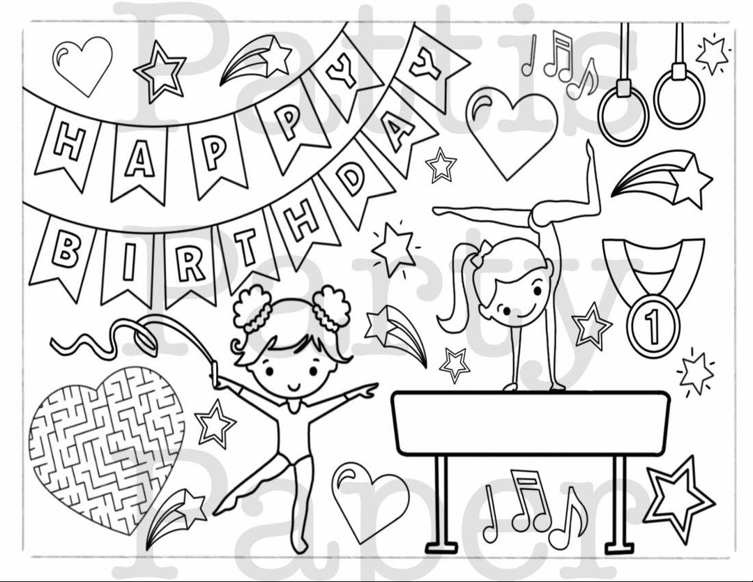Gymnastics Party Decorations - Gymnastics Coloring Pages - Gymnastics ...