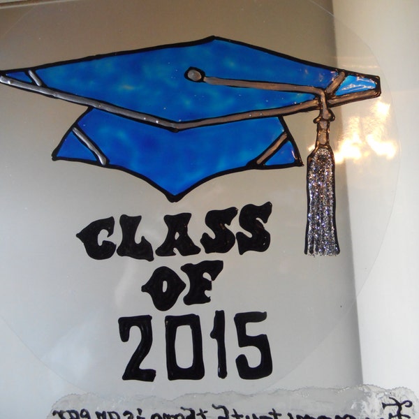 Graduation Cap Stained Glass - Etsy Ireland