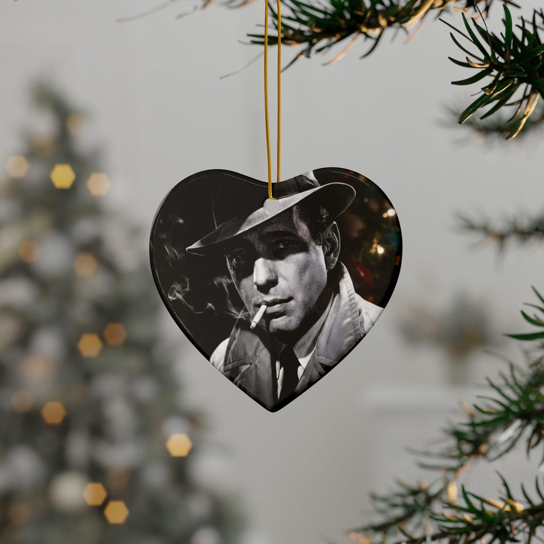 Humphrey Bogart 2-side Print Ornament, Classic Film Noir Decor, Vintage ...
