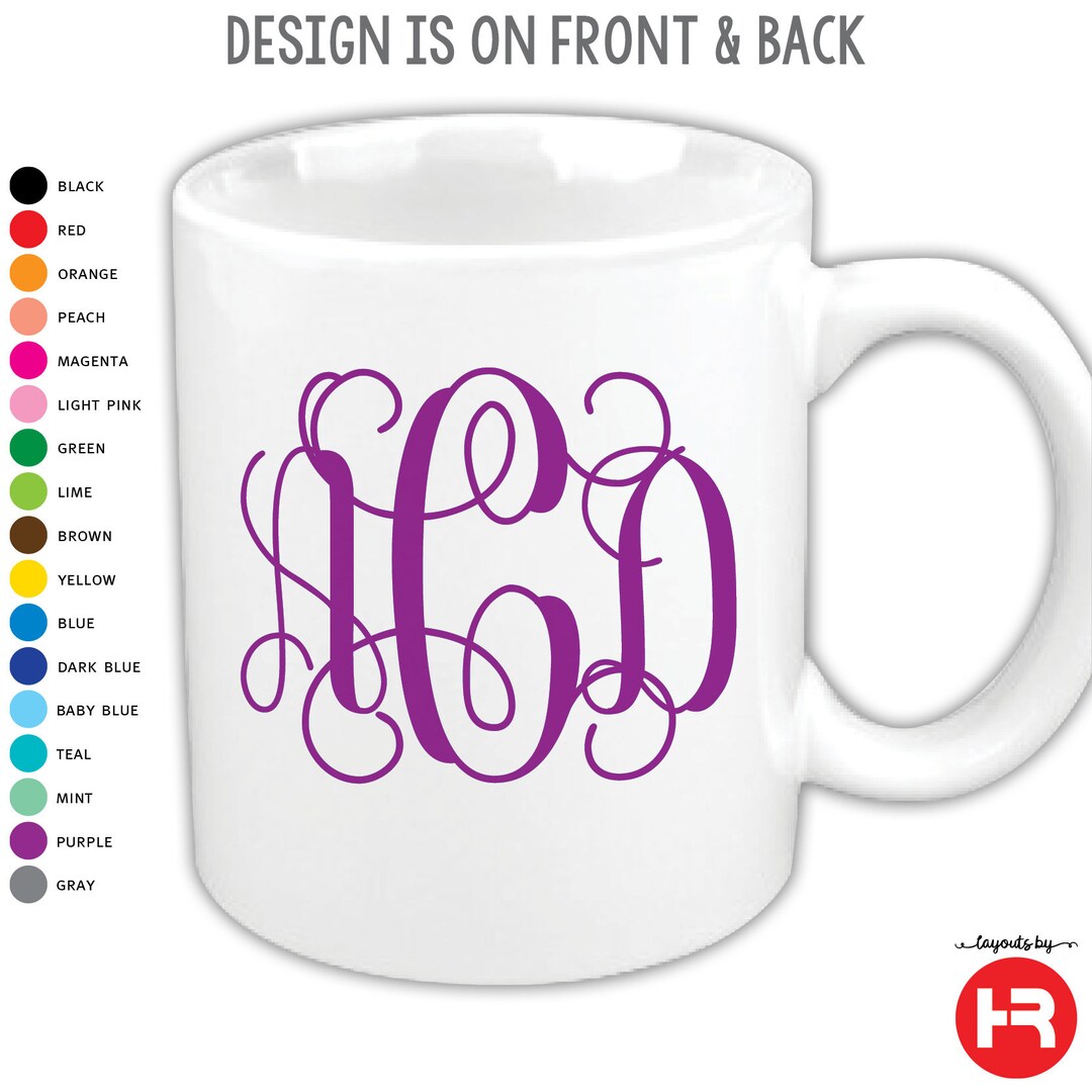 Monogram Coffee Mug • Monogrammed Graduation Gift, Birthday or ...
