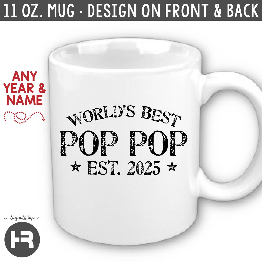 Personalized Pop Pop Coffee Mug: Custom Birthday Gift With Year - Etsy