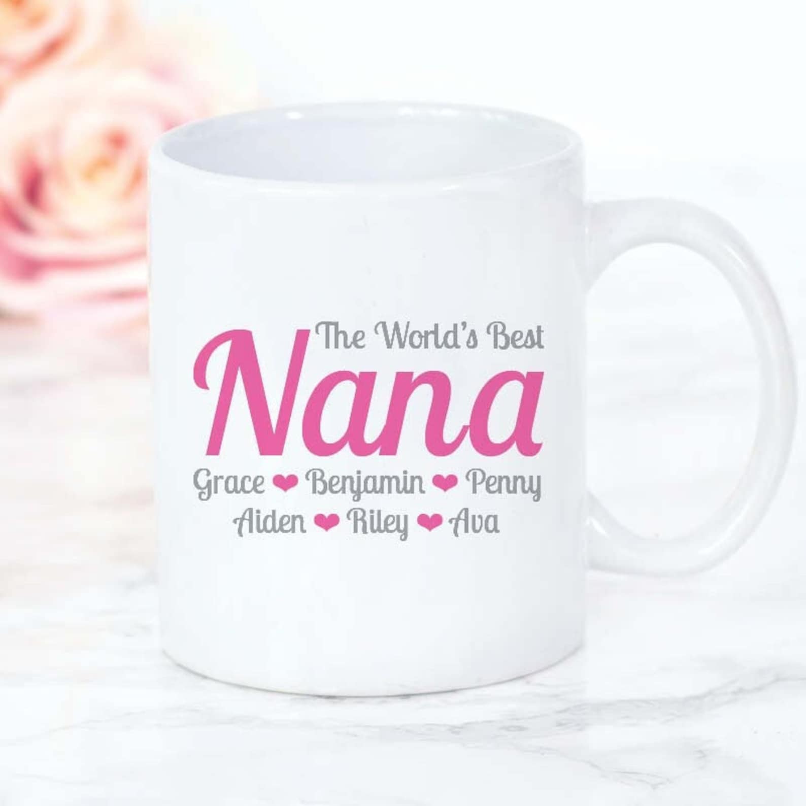 World's Best Nana Coffee Mug • Personalized With Grandchildren Names - Etsy