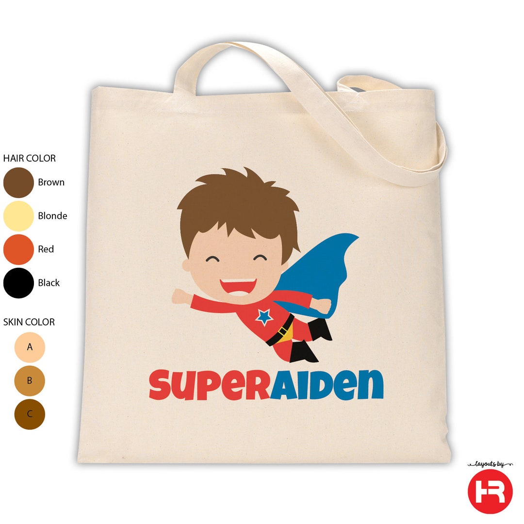 Personalized Superhero Tote Bag • Boy's Birthday Party Favor - Etsy