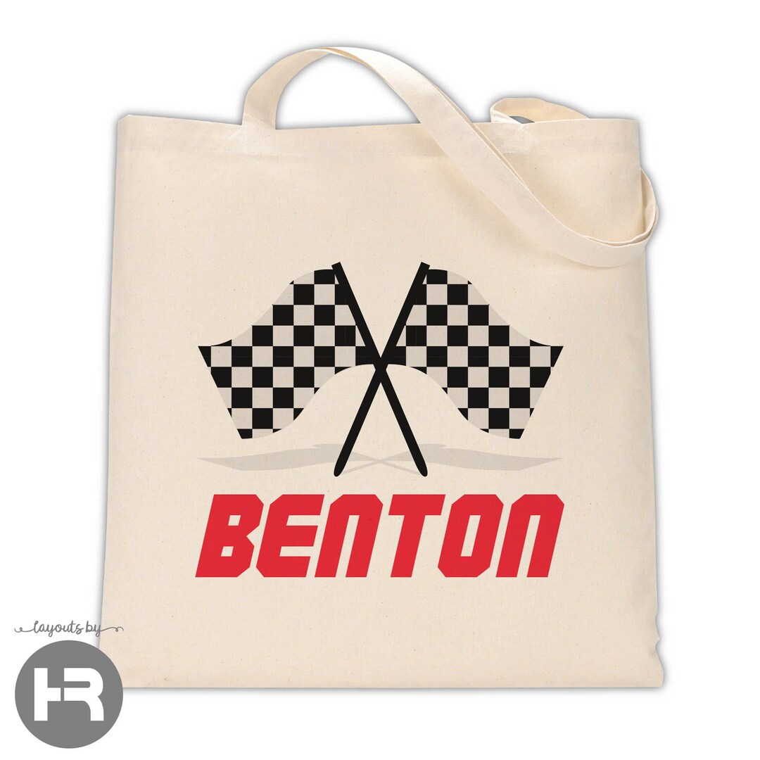 Racing Tote Bag Monogram With Name • Personalized Boy's Preschool or ...