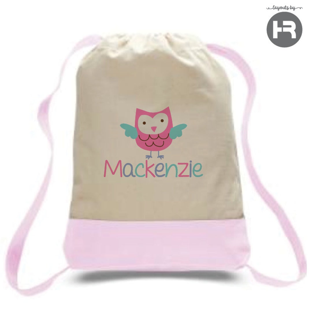 Girls Owl Backpack Monogrammed With Name • Personalized Printed Summer ...