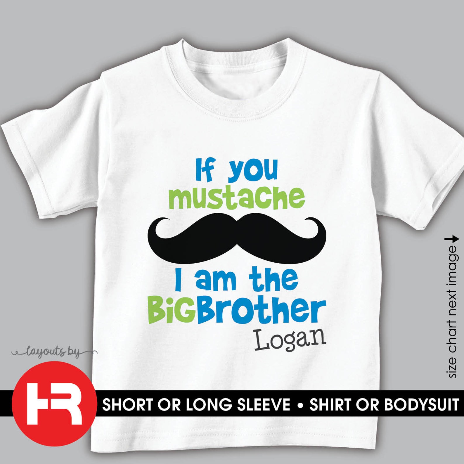 Mustache Big Brother Shirt or Bodysuit • Pregnancy Announcement - Etsy