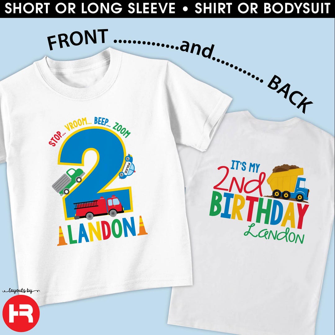Traffic Jam Birthday Shirt or Bodysuit • Personalized Front and Back ...