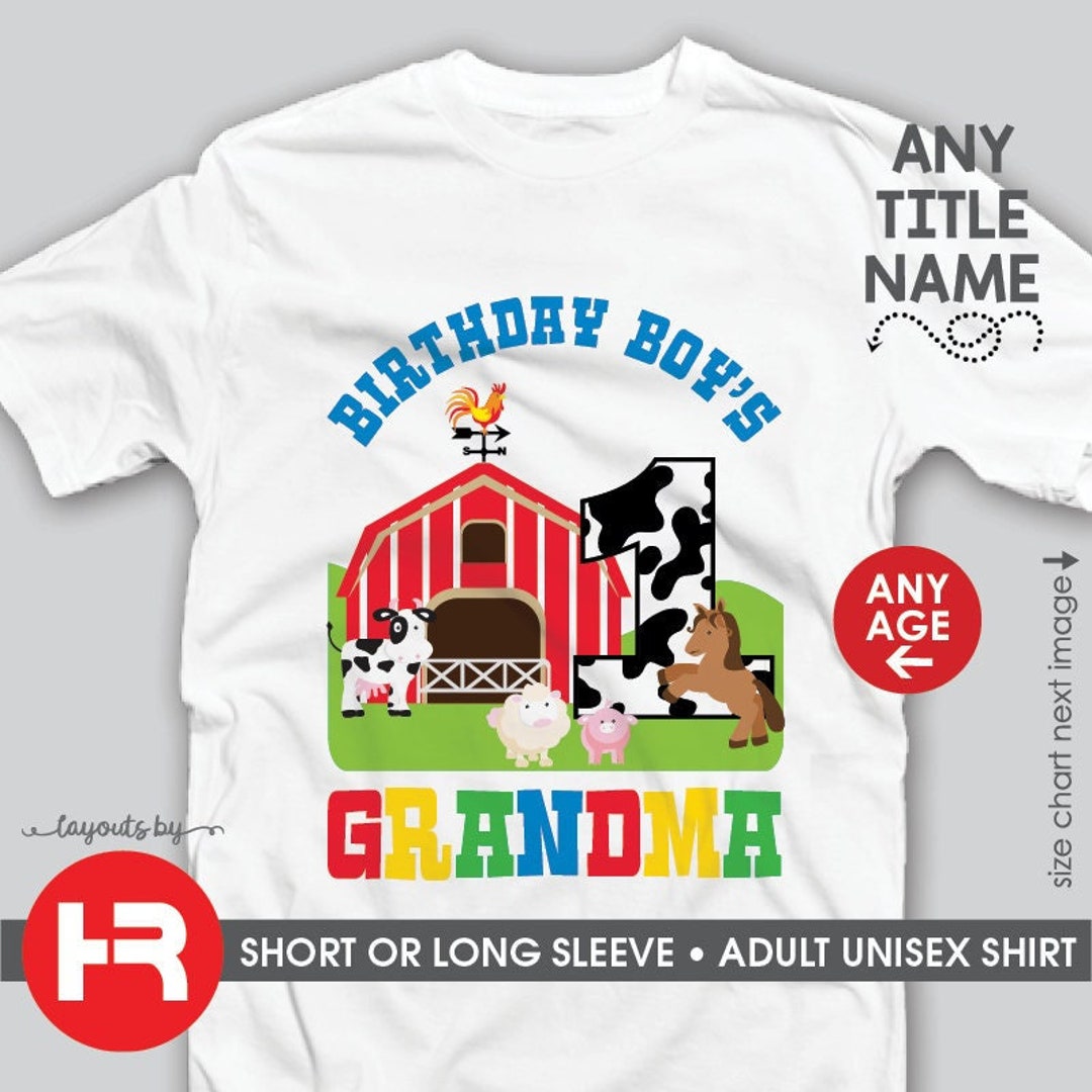 Barnyard Farm Animals Grandma Birthday Shirt: Old Mac Donald Theme ...