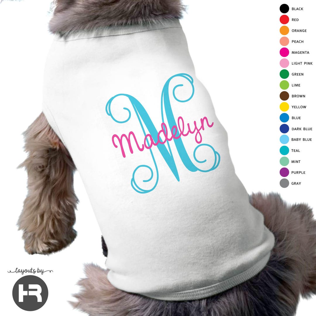 Monogram Dog Shirt • Custom Personalized Dog Outfit - Etsy