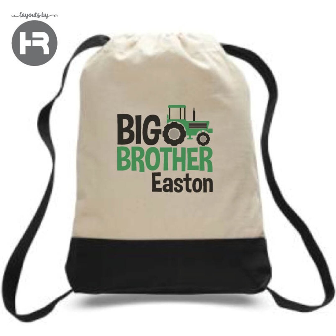 Tractor Big Brother Backpack Personalized With Name • Monogram New Big ...