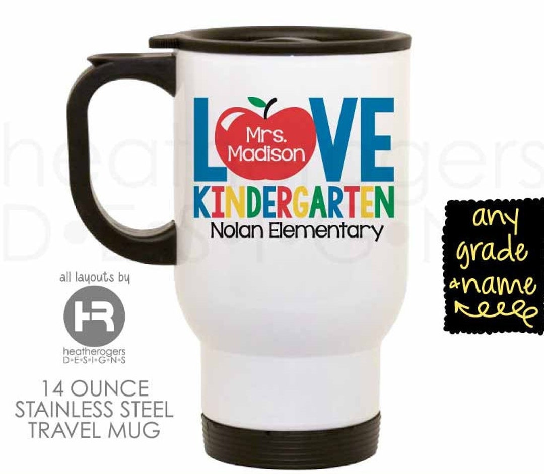 Teacher Stainless Steel Travel Mug Personalized School - Etsy