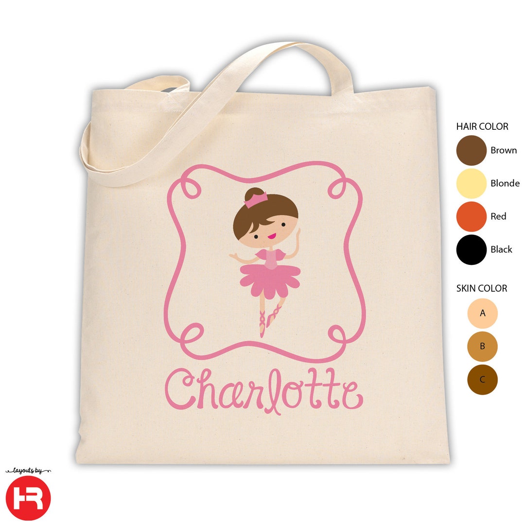 Ballerina Bag Monogram With Name • Personalized Dance Camp Tote ...