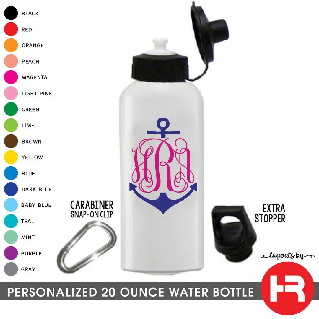 Monogrammed Anchor Water Bottle • Beach Cruise Gift • Personalized ...