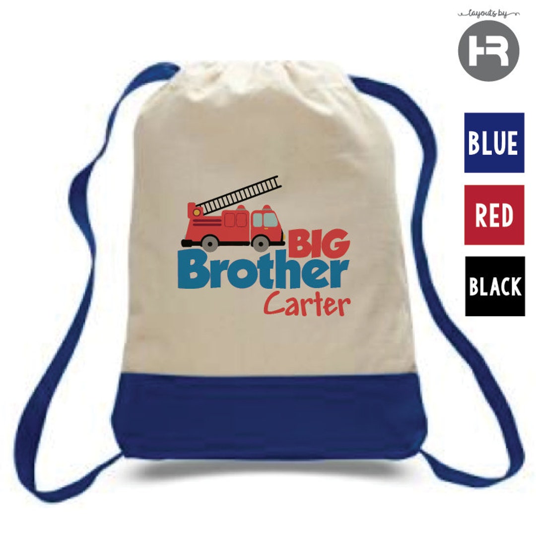 Fire Truck Big Brother Backpack • Personalized Preschool Bag • Monogram ...