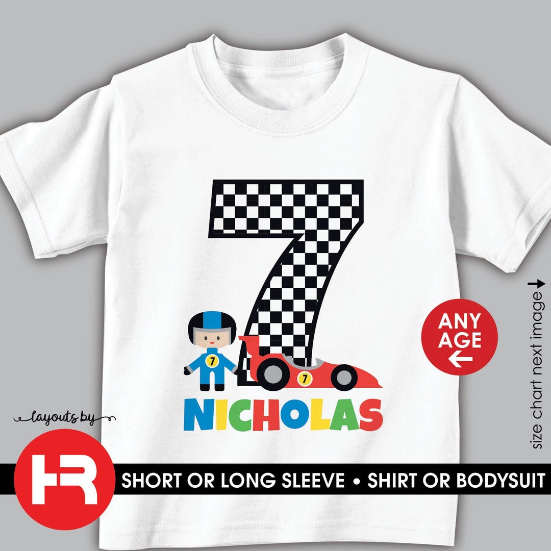 Racecar Birthday Shirt or Bodysuit Personalized Racing - Etsy
