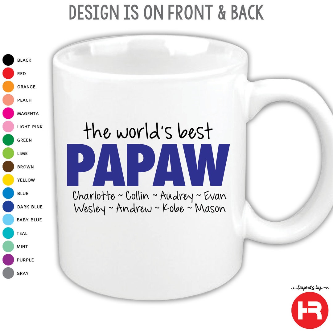 The World's Best Papaw Mug Personalized With Grandkids Names • Father's ...