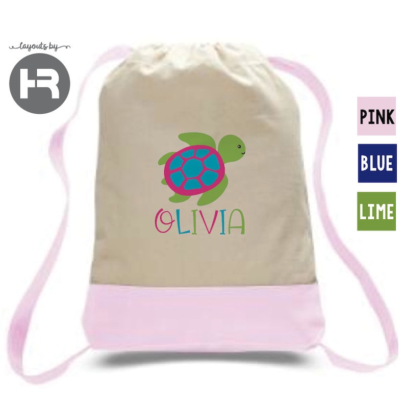 Girl's Sea Turtle Backpack Personalized Turtle Birthday - Etsy